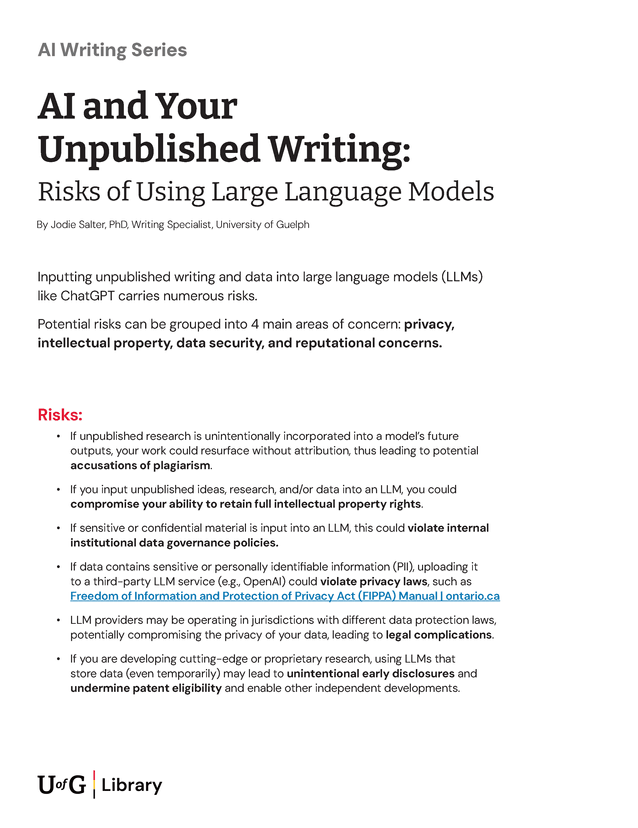 AI and Your Unpublished Writing: Risks of Using Large Language Models ...